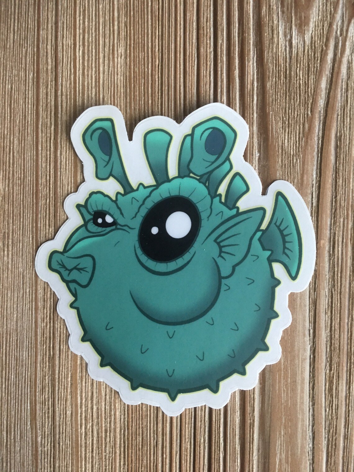 Greedy Pufferfish Window Sticker - Etsy
