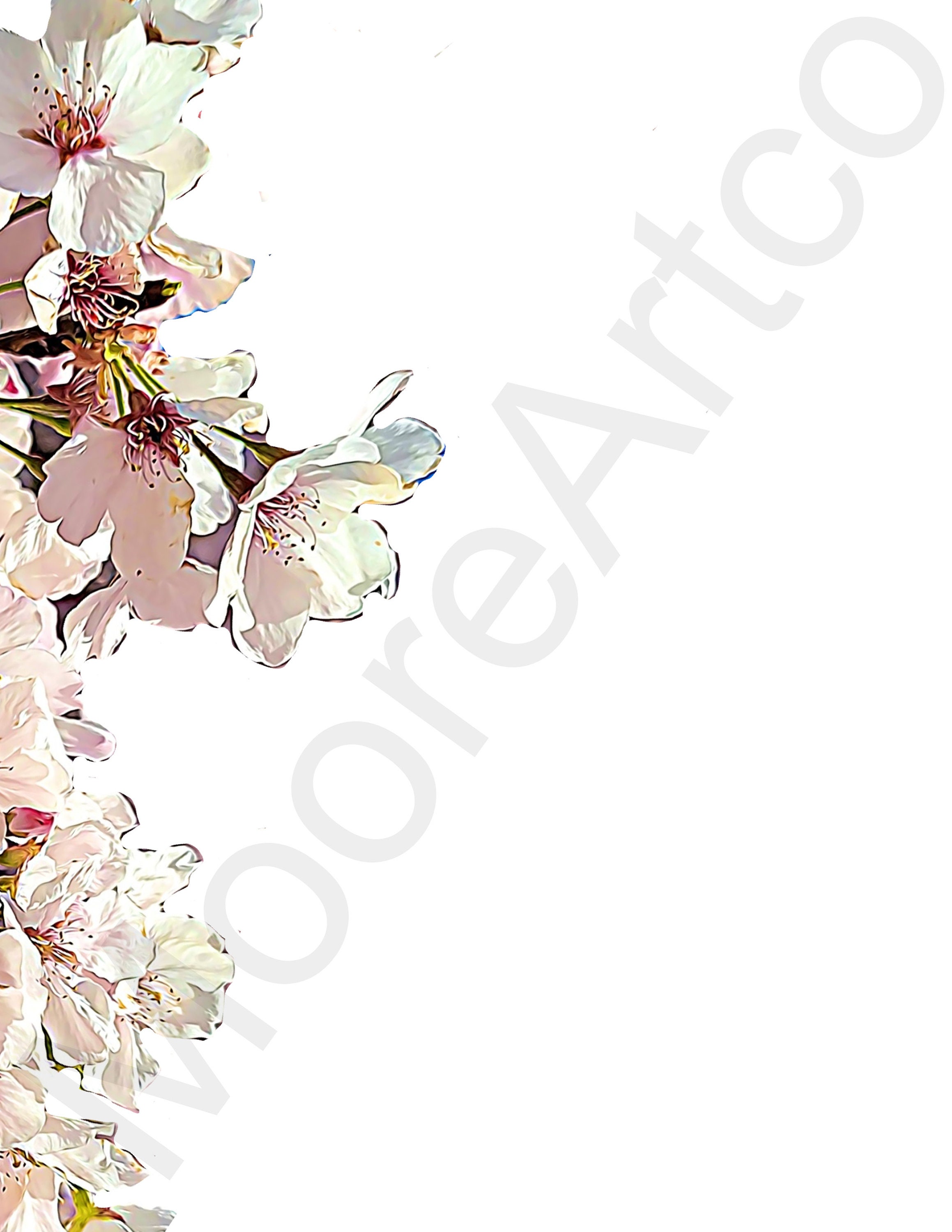 Printable Lined Paper Blank Writing Paper Cherry Design Paper Letter ...