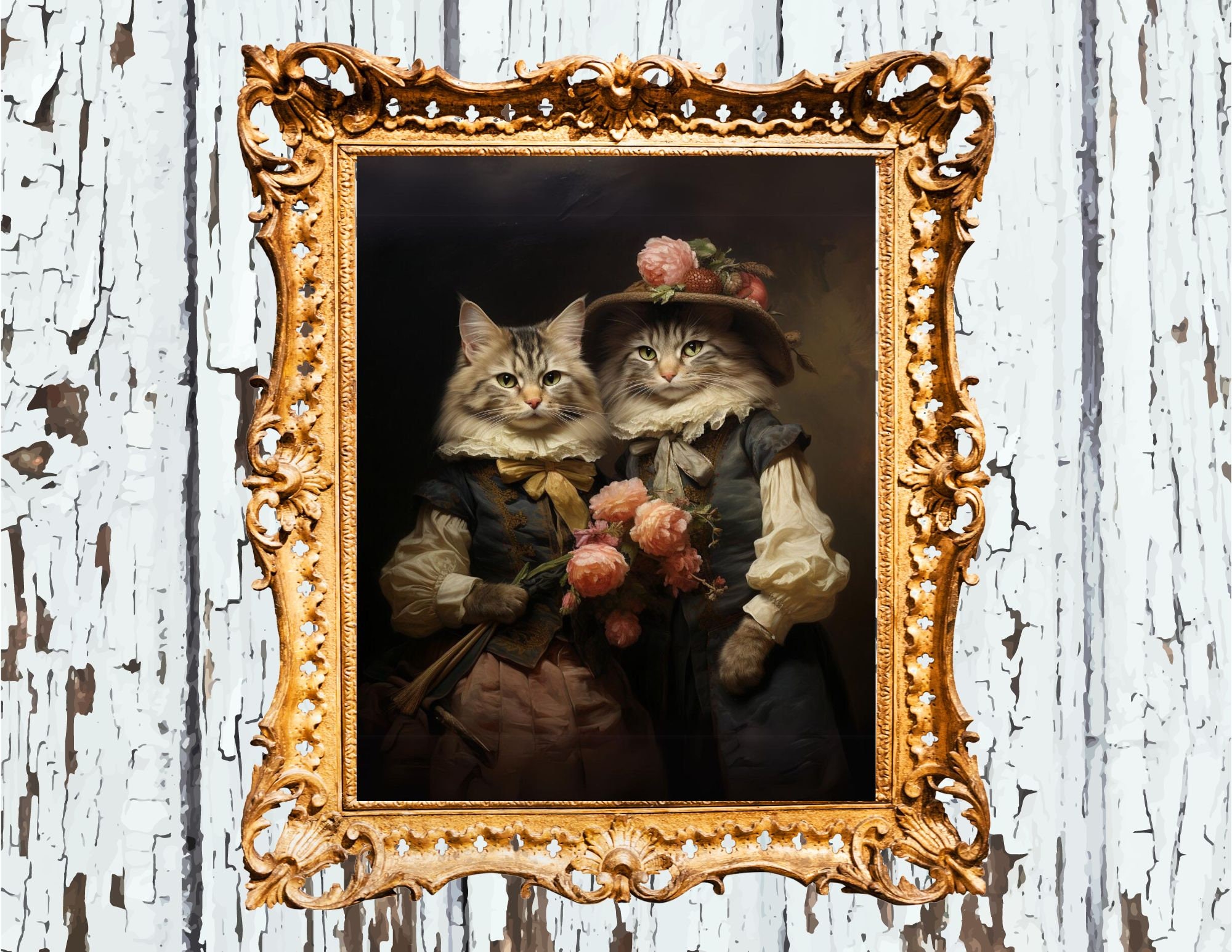 Well Dressed Cats Farm Animals Printable Mystical Whimsigoth Wall Decor ...