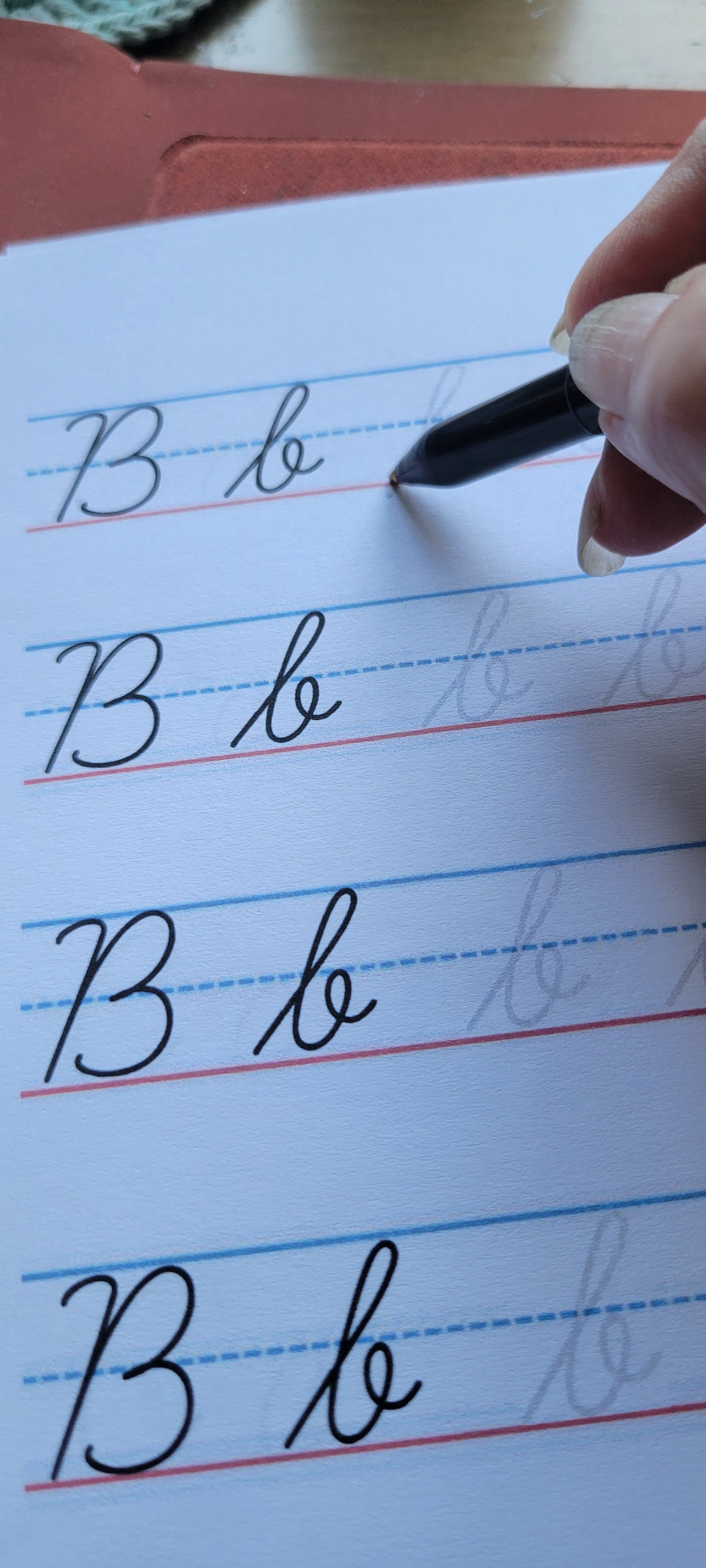 Large Font Cursive Handwriting Practice Sheets, Printable Handwriting ...