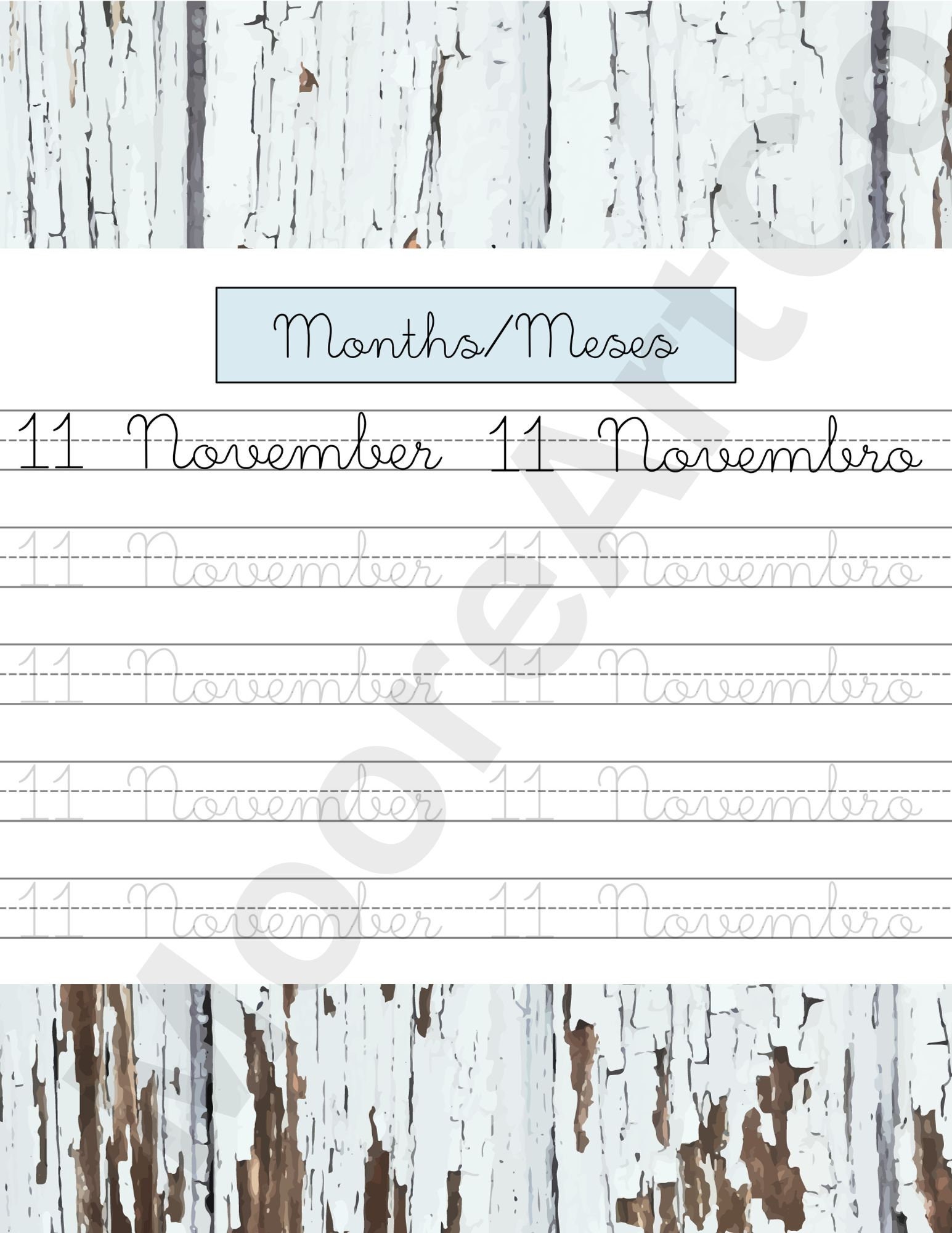 Cursive Extra Large Handwriting Worksheets Extra Large Font - Etsy