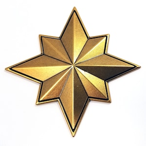 Captain Marvel Star Chest Emblem - Made in Metal - Antique Gold ...