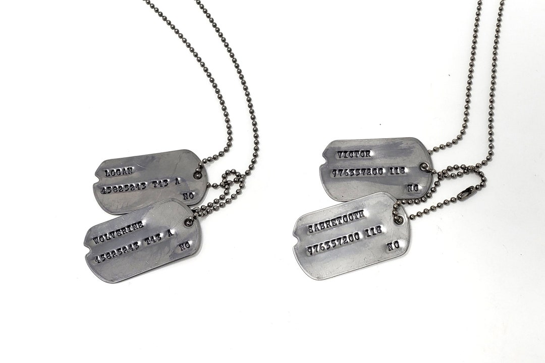 Wolverine and Sabretooth WWII Military Dog Tags - Notched US Tags From ...