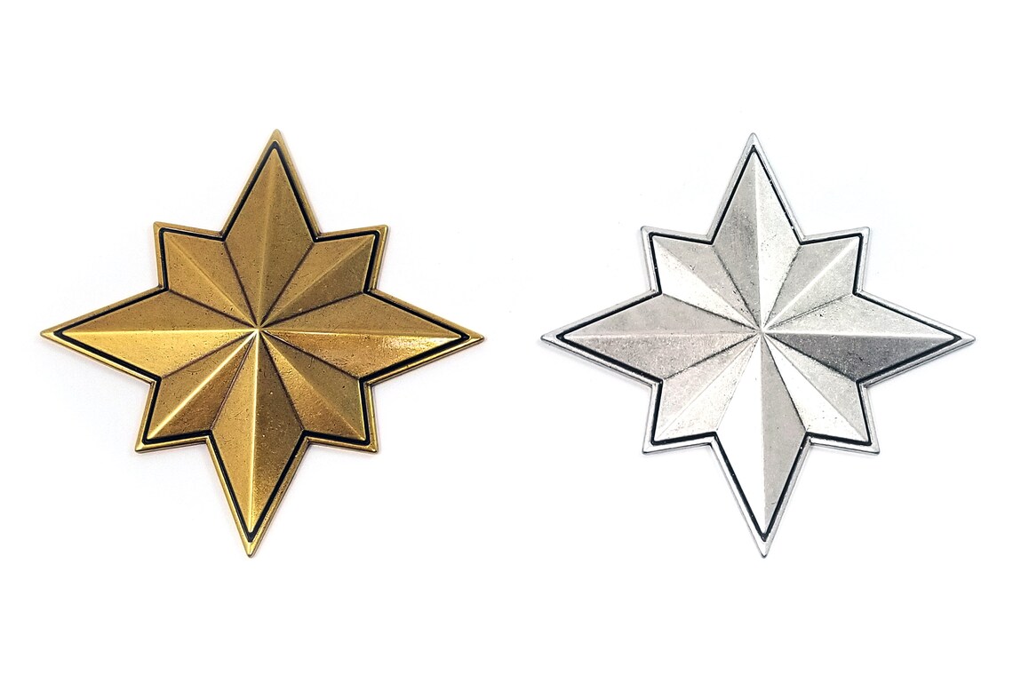 Captain Marvel Star Chest Emblem - Made in Metal - Antique Gold ...