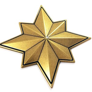 Captain Marvel Star Chest Emblem - Made in Metal - Antique Gold ...