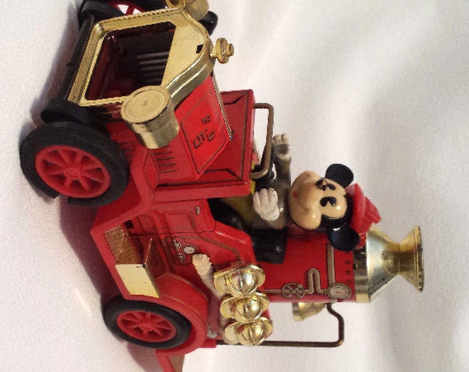 Vintage Disney Mickey Mouse Fire Truck Engine No. 5 Lever Action Windup ...