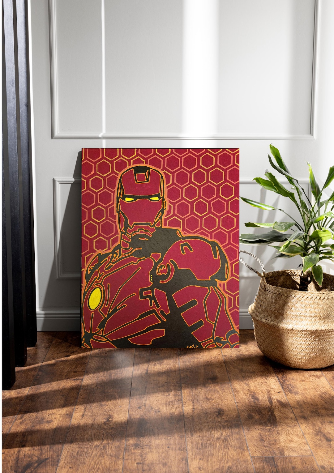 Hand Painted Iron Man Canvas Art, Marvel Comic Book Hero Decor - Etsy