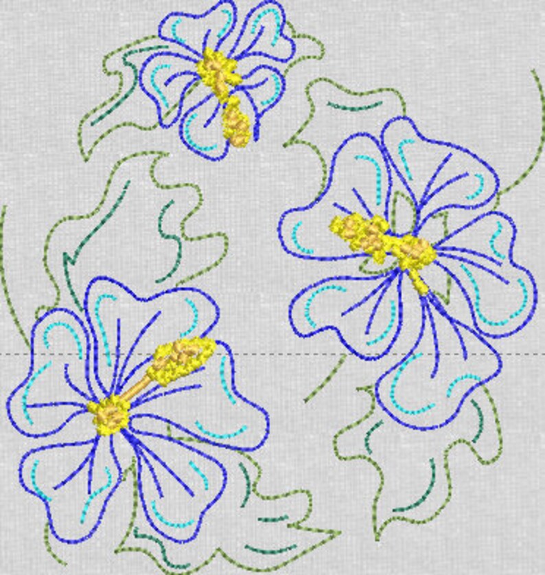10 Floral Line-art Machine Embroidery Designs Instant Download 4x4 - Etsy