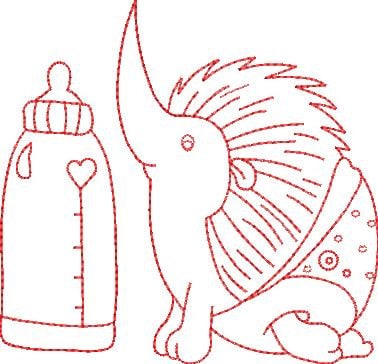 Redwork Baby Hedgehogs Machine Embroidery Designs PACK OF 10 Instant ...