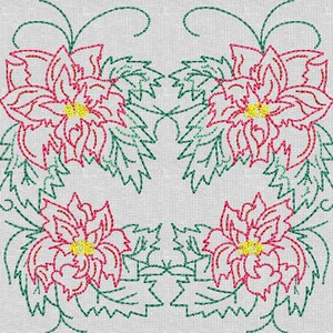 10 Floral Line-art Machine Embroidery Designs Instant Download 4x4 - Etsy