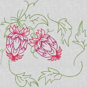 10 Floral Line-art Machine Embroidery Designs Instant Download 4x4 - Etsy