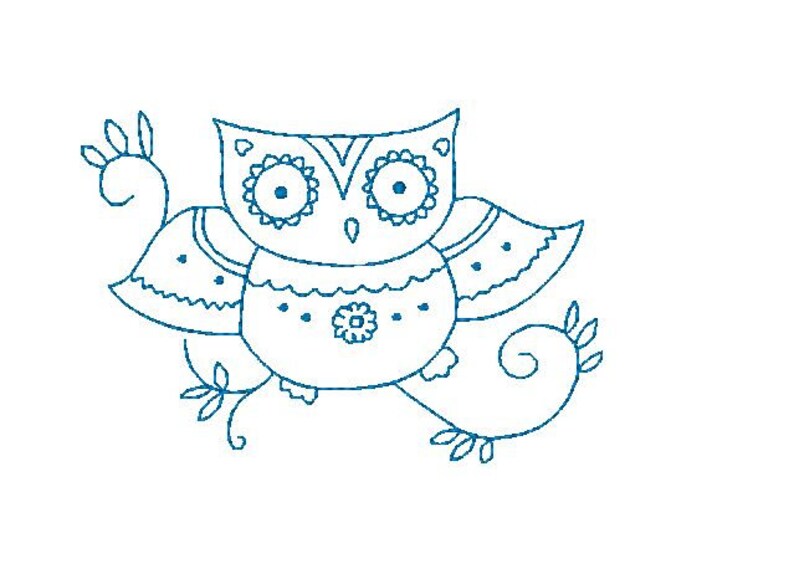 Cute Owl Line Art Embroidery Designs PACK OF 10, Instant Download, 2 ...