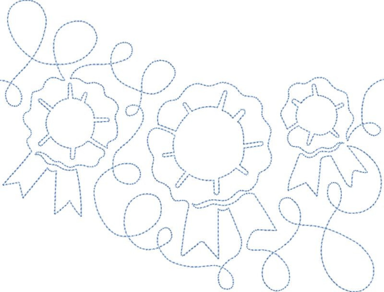 10 Free Motion Continuous Line America Machine Embroidery | Etsy