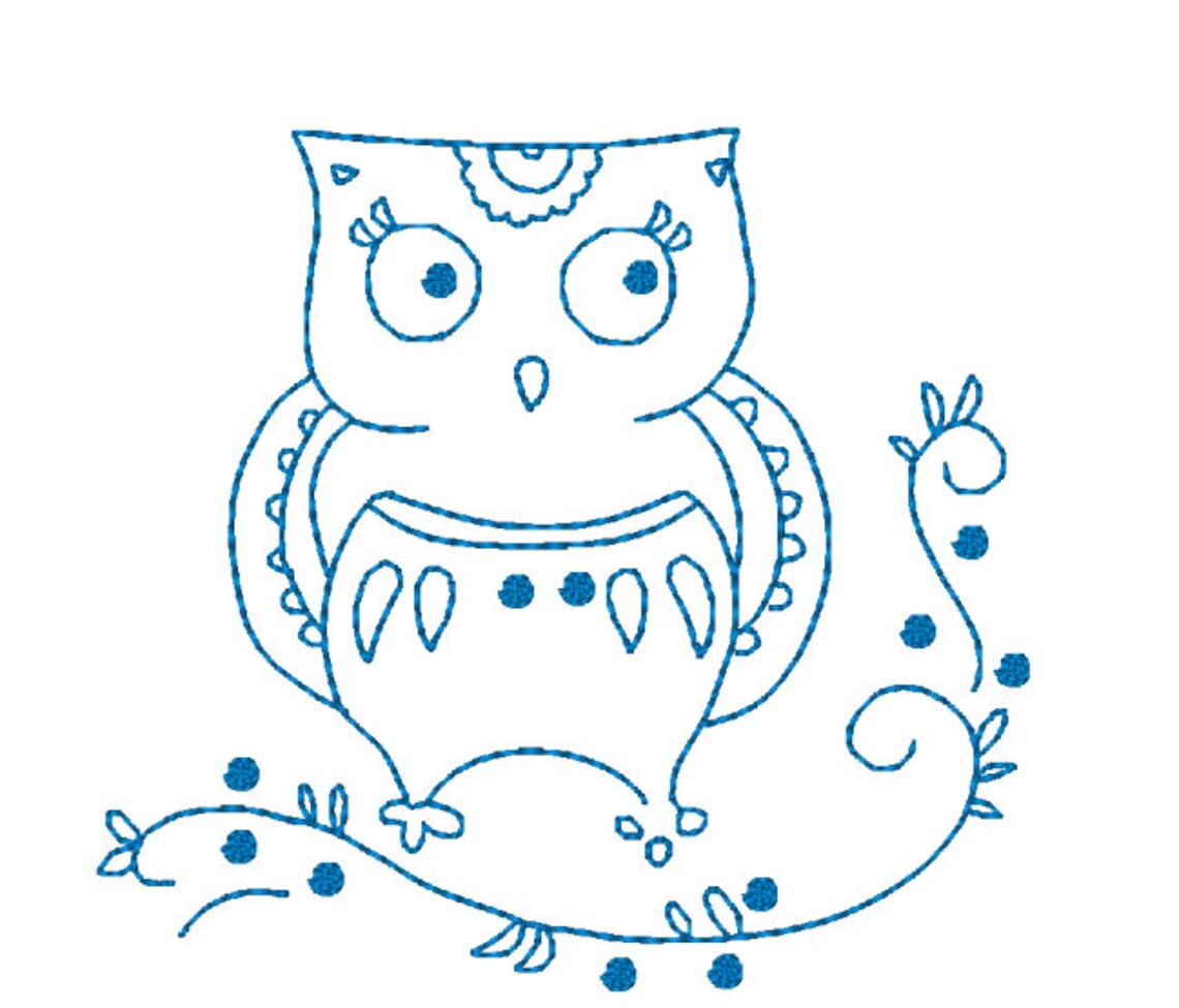 Cute Owl Line Art Embroidery Designs PACK OF 10 Instant - Etsy
