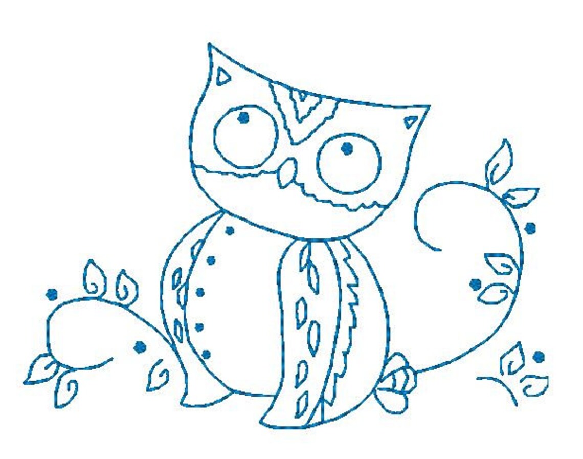 Cute Owl Line Art Embroidery Designs PACK OF 10 Instant - Etsy