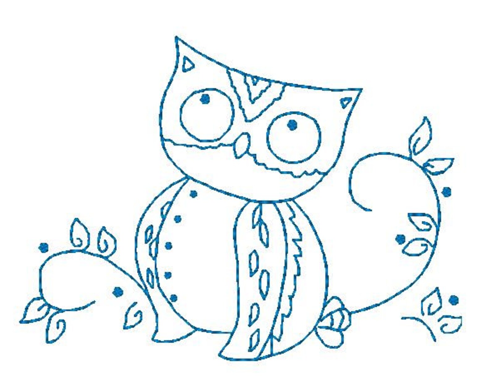 Cute Owl Line Art Embroidery Designs PACK OF 10, Instant Download, 2 ...