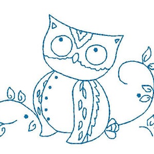Cute Owl Line Art Embroidery Designs PACK OF 10, Instant Download, 2 ...