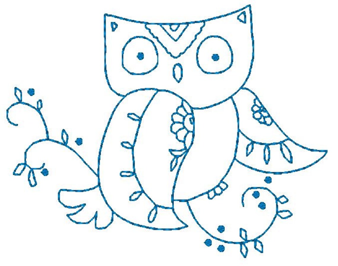 Cute Owl Line Art Embroidery Designs PACK OF 10 Instant - Etsy