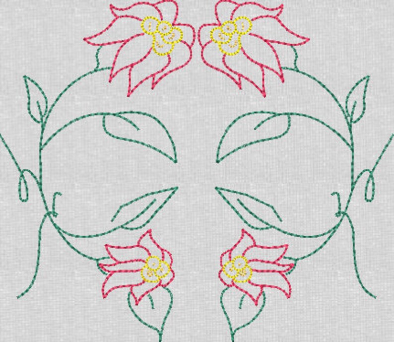 10 Floral Line-art Machine Embroidery Designs Instant Download 4x4 - Etsy