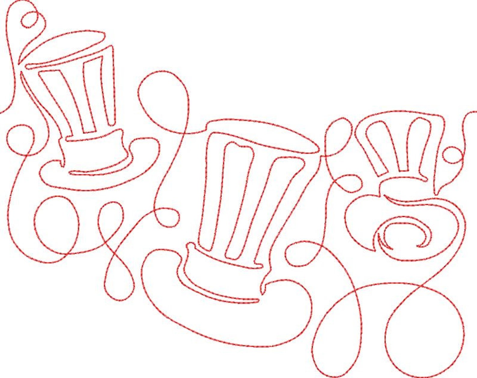 10 Free Motion Continuous Line America Machine Embroidery Designs ...