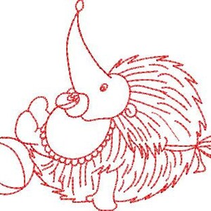 Redwork Baby Hedgehogs Machine Embroidery Designs PACK OF 10 Instant ...