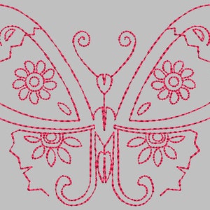 Redwork Spring Butterflies Machine Embroidery Designs PACK OF 10 ...