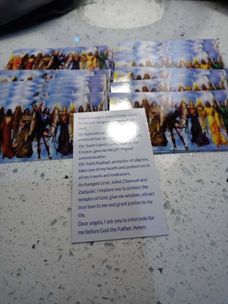 Seven Archangels Prayer Cards Siete Archangeles Tarjeta De - Etsy