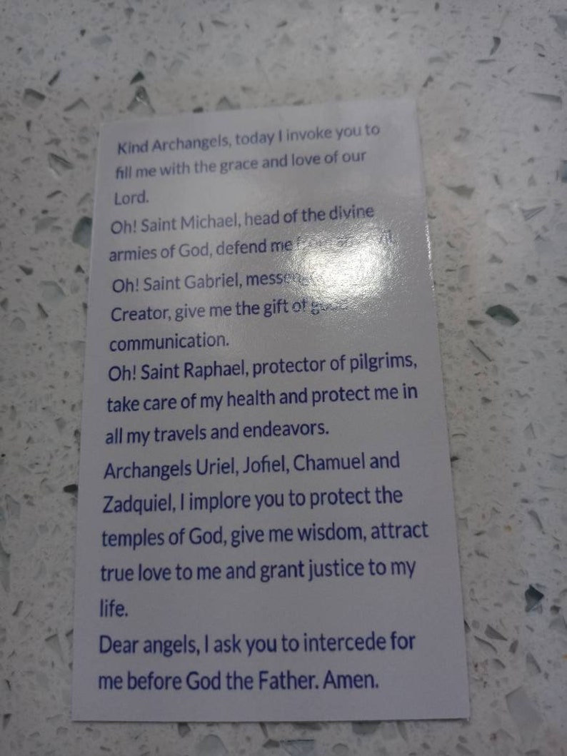 Seven Archangels Prayer Cards Siete Archangeles Tarjeta De - Etsy