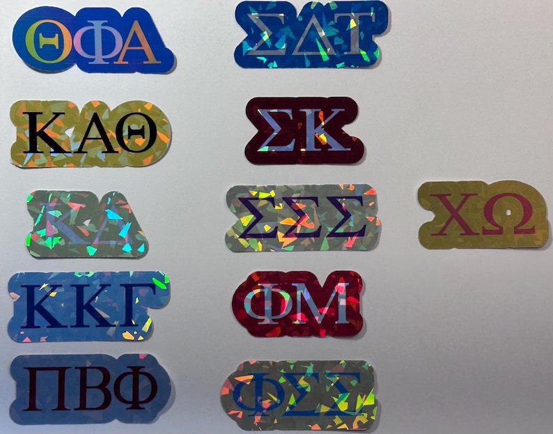 Holographic Panhellenic Sorority Stickers - Etsy