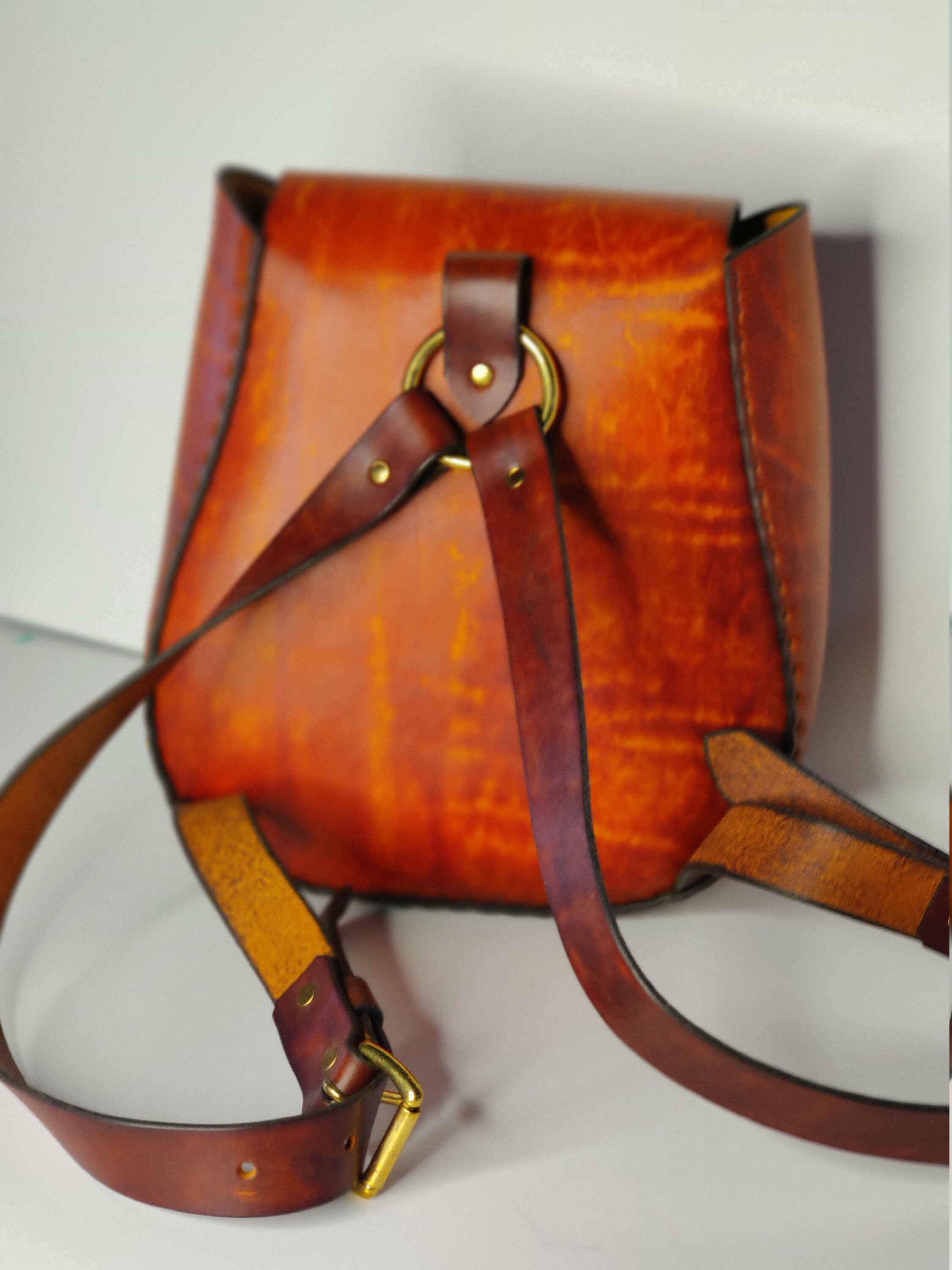 Large Handmade Latigo Leather Backpack Hand-dyed and - Etsy