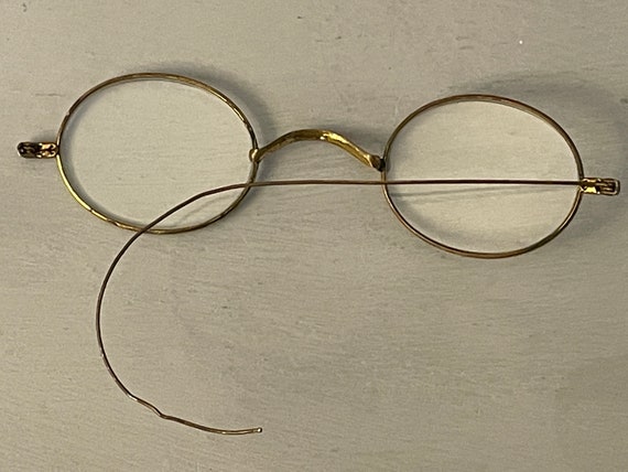 Antique Gold Wire Spectacles Oval Optical Eyeglasses … - Gem