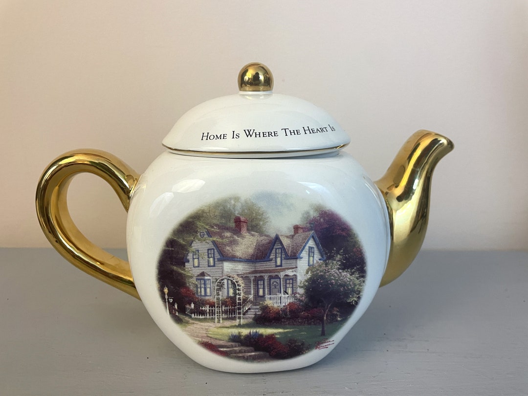 Thomas Kinkaid Home is Where the Heart is Porcelain Teapot - Etsy