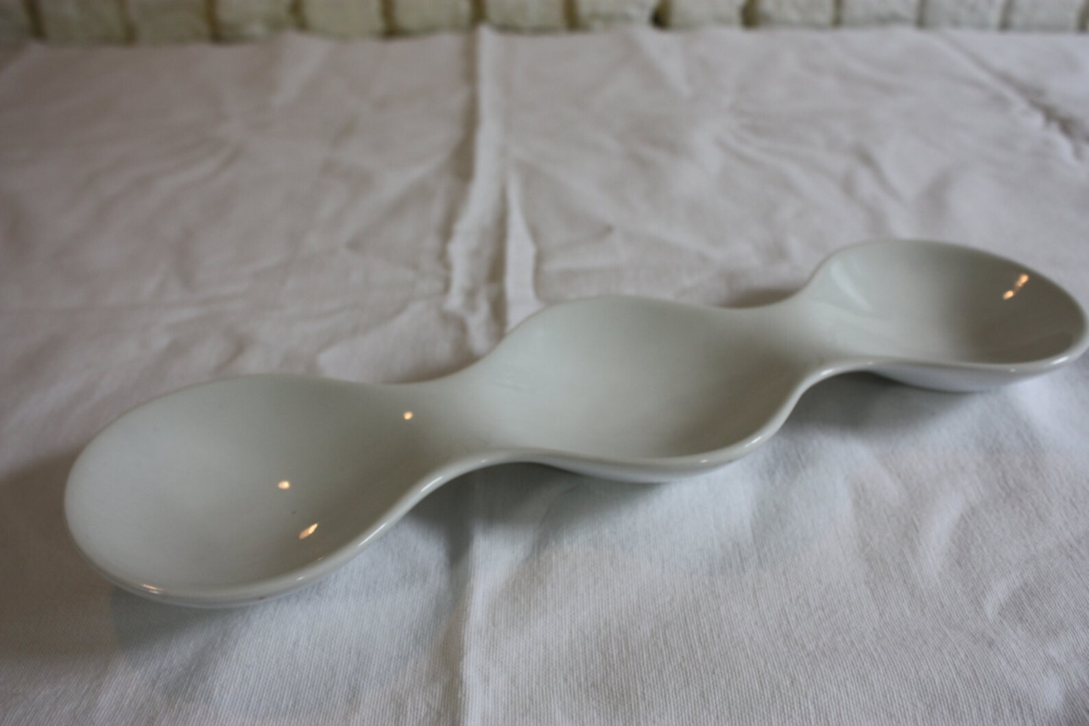 Vintage PIER ONE White Porcelain Modernist Serving Dish | Etsy