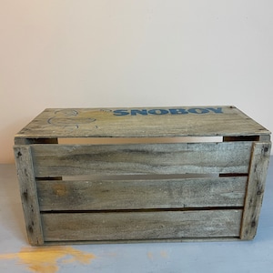 SNOBOY Antique Wooden Fruit Crate Small RARE Vintage 1930s Rustic Box ...