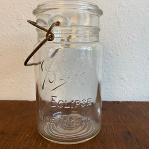 Clear Eclipse Wide Mouth Mason Jar Vintage 1940s Canning - Etsy