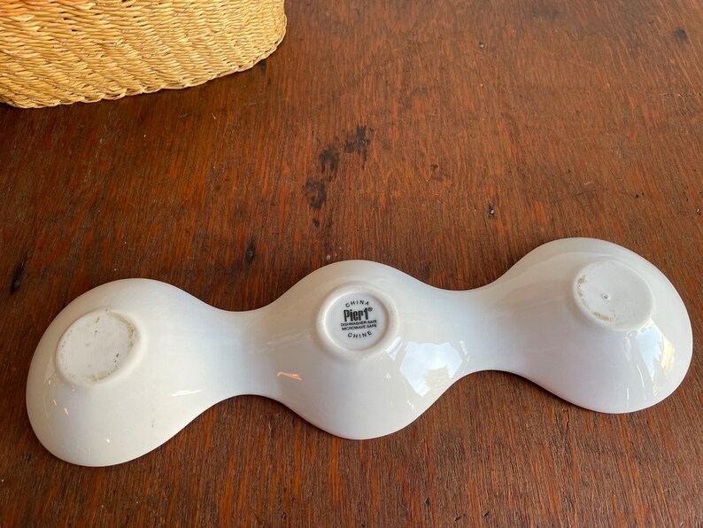 Vintage PIER ONE White Porcelain Modernist Serving Dish - Etsy