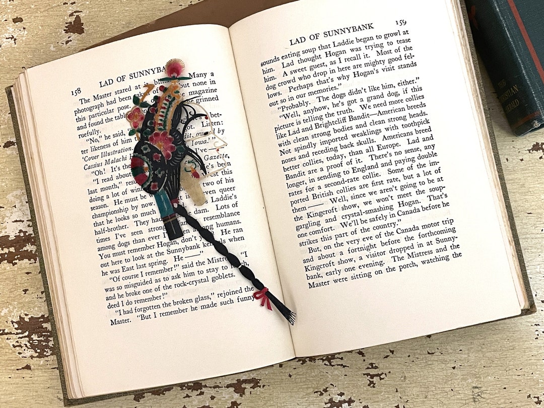 Antique Glamorous East Asian Lady Head Celluloid Bookmark Vintage 1910 ...