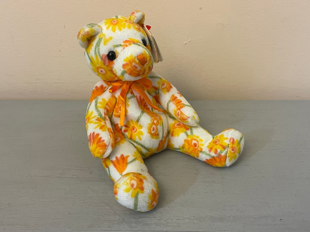 Orange Floral Beanie Baby Shasta Vintage 2003 Lovable Plush - Etsy