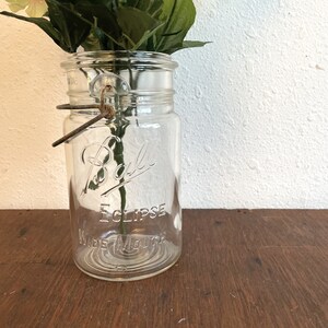Clear Eclipse Wide Mouth Mason Jar Vintage 1940s Canning - Etsy