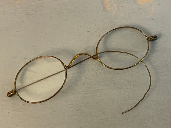 Antique Gold Wire Spectacles Oval Optical Eyeglasses … - Gem