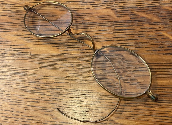Antique Gold Wire Spectacles Oval Optical Eyeglasses … - Gem