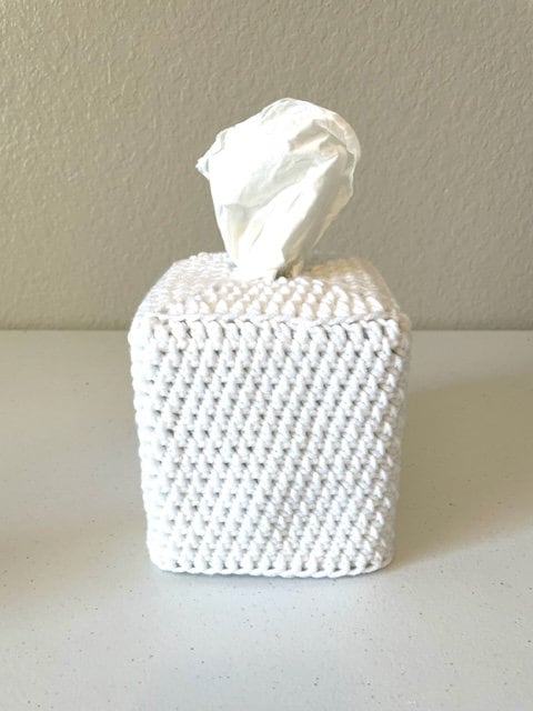 Farmhouse Crocheted Square Tissue Box Cover - Etsy