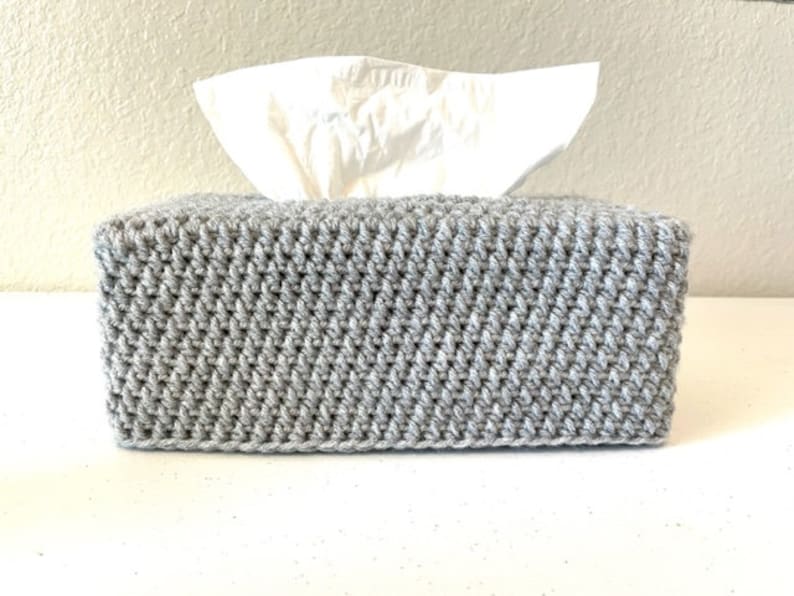 Farmhouse Crocheted Tissue Box Cover - Etsy