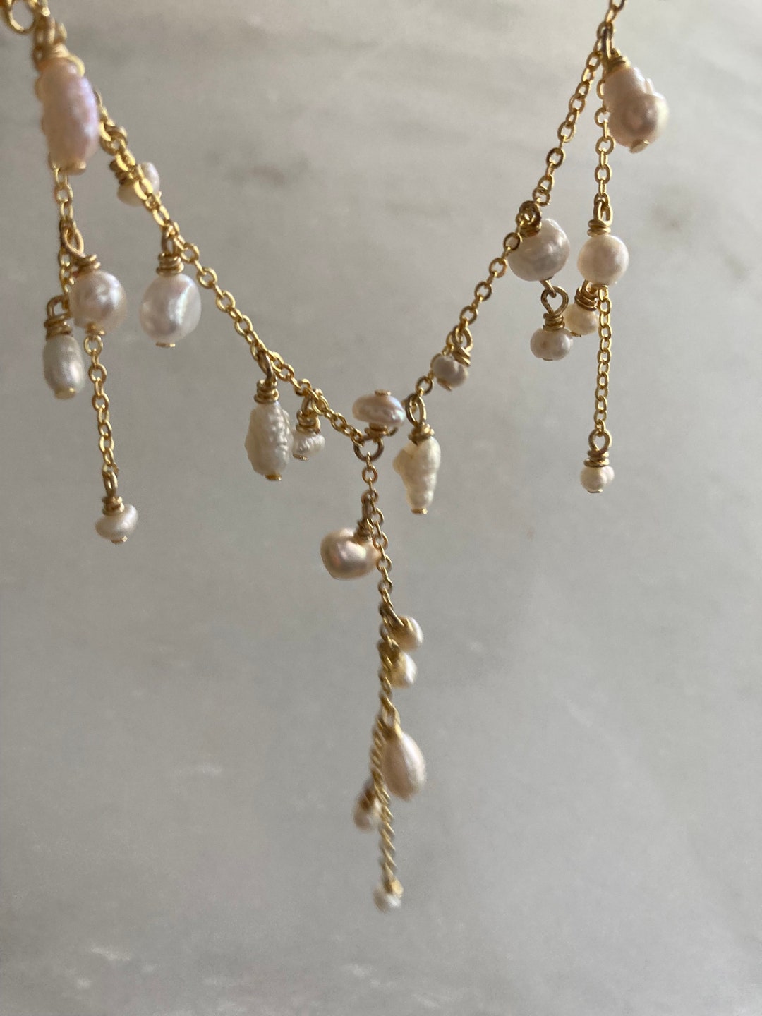 Waterfall Bridal Necklace and Earring Set - Etsy