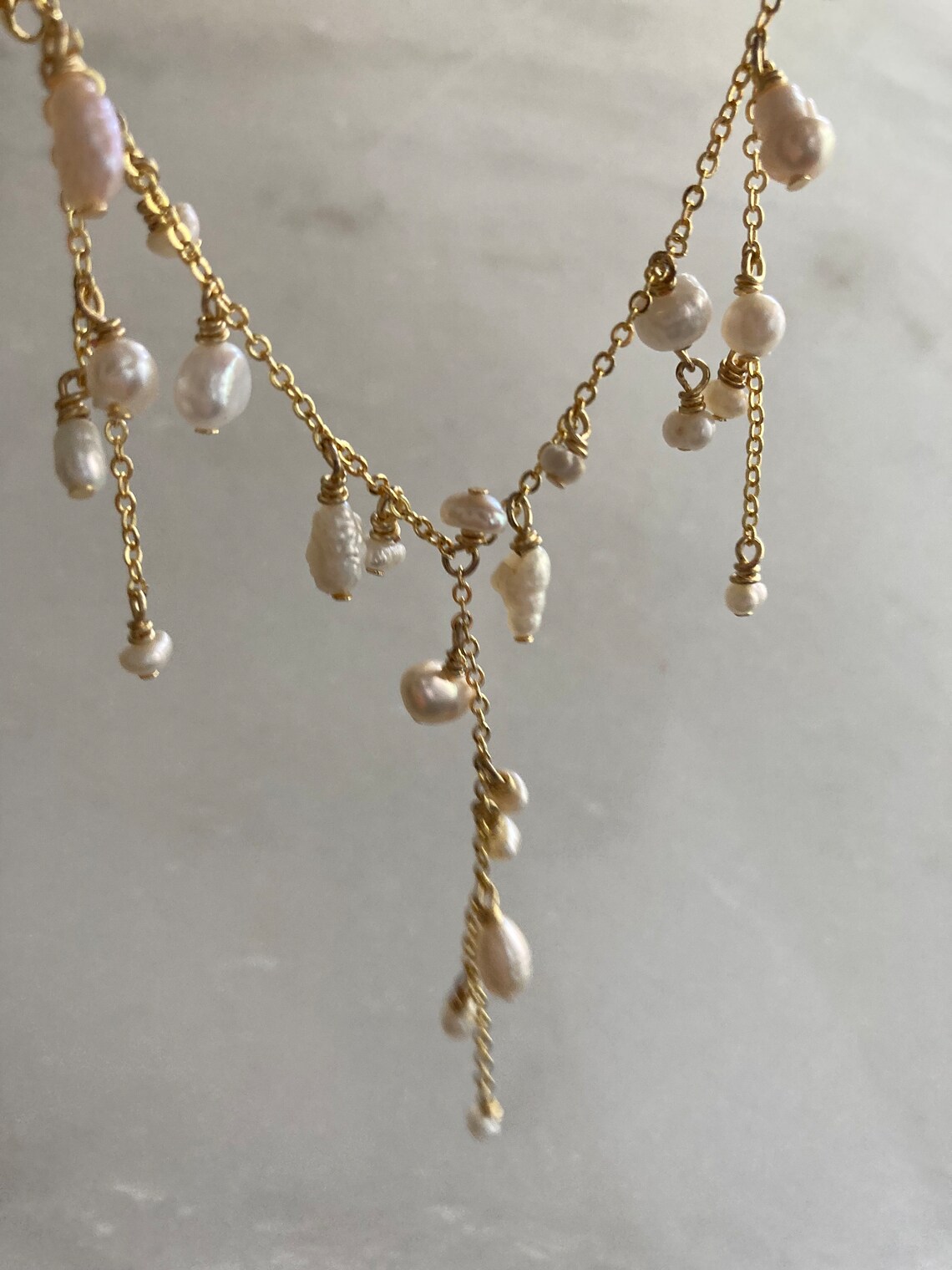 Waterfall Bridal Necklace and Earring Set - Etsy
