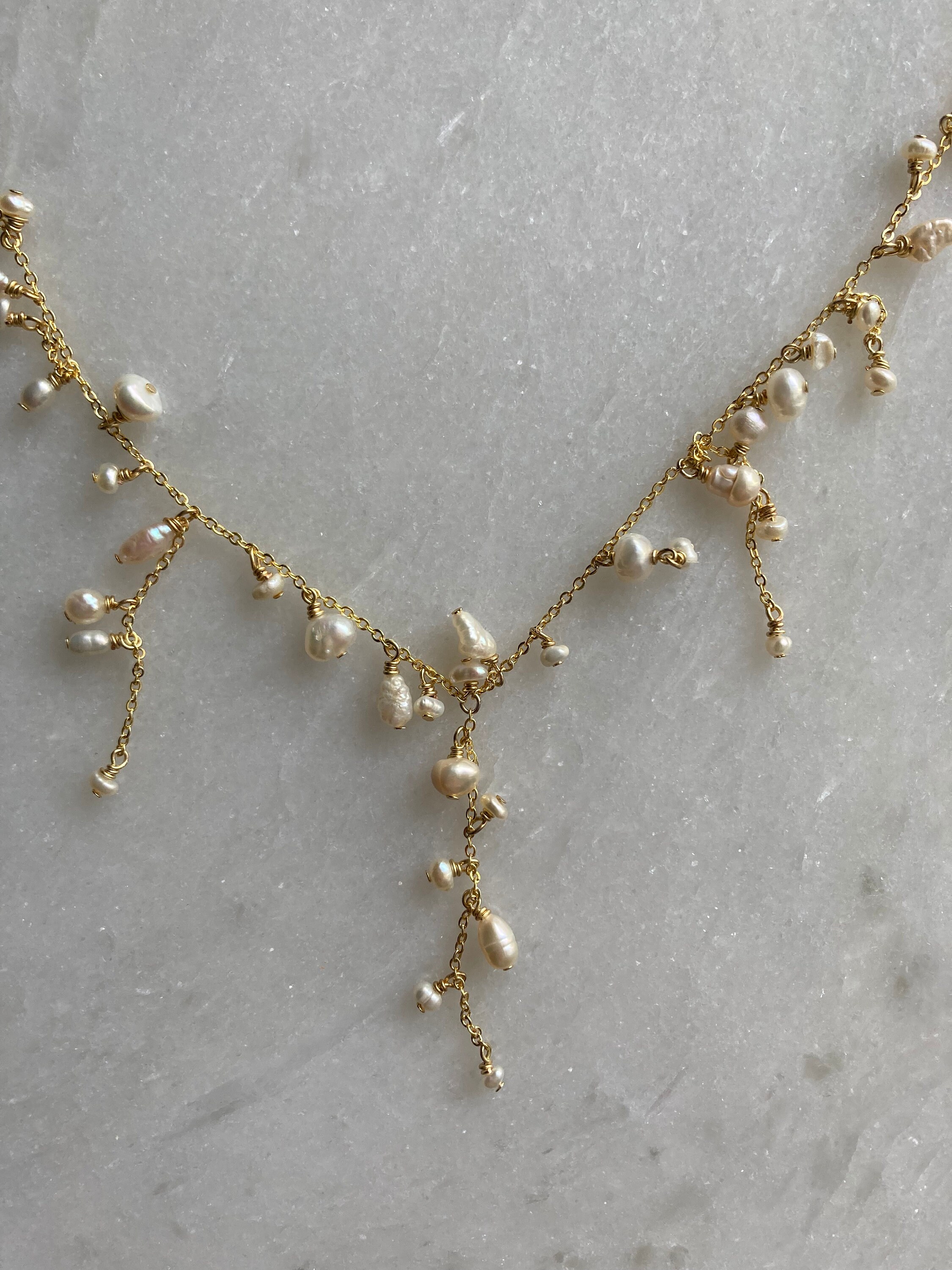 Waterfall Bridal Necklace and Earring Set - Etsy