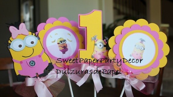 Girl Minion Centerpiece Sticks-boy Centerpiece Sticks, Minion Party ...
