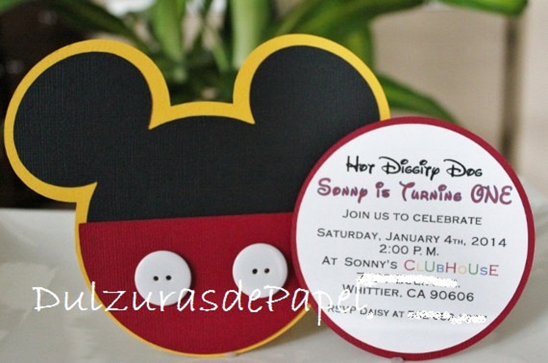 Mickey Mouse Invitation -mickey Mouse Invites, Mickey Mouse Party ...