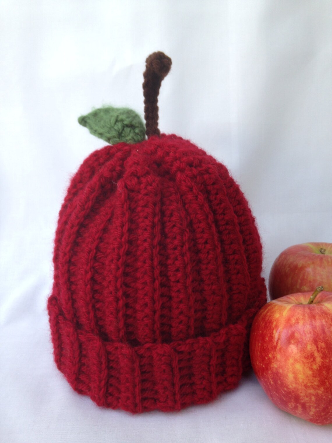 Crochet Apple Hat, Crochet Baby Hat, Toddler Hat, Childs Hat, Fruit Hat ...
