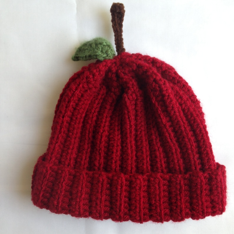 Crochet Apple Hat, Crochet Baby Hat, Toddler Hat, Childs Hat, Fruit Hat ...